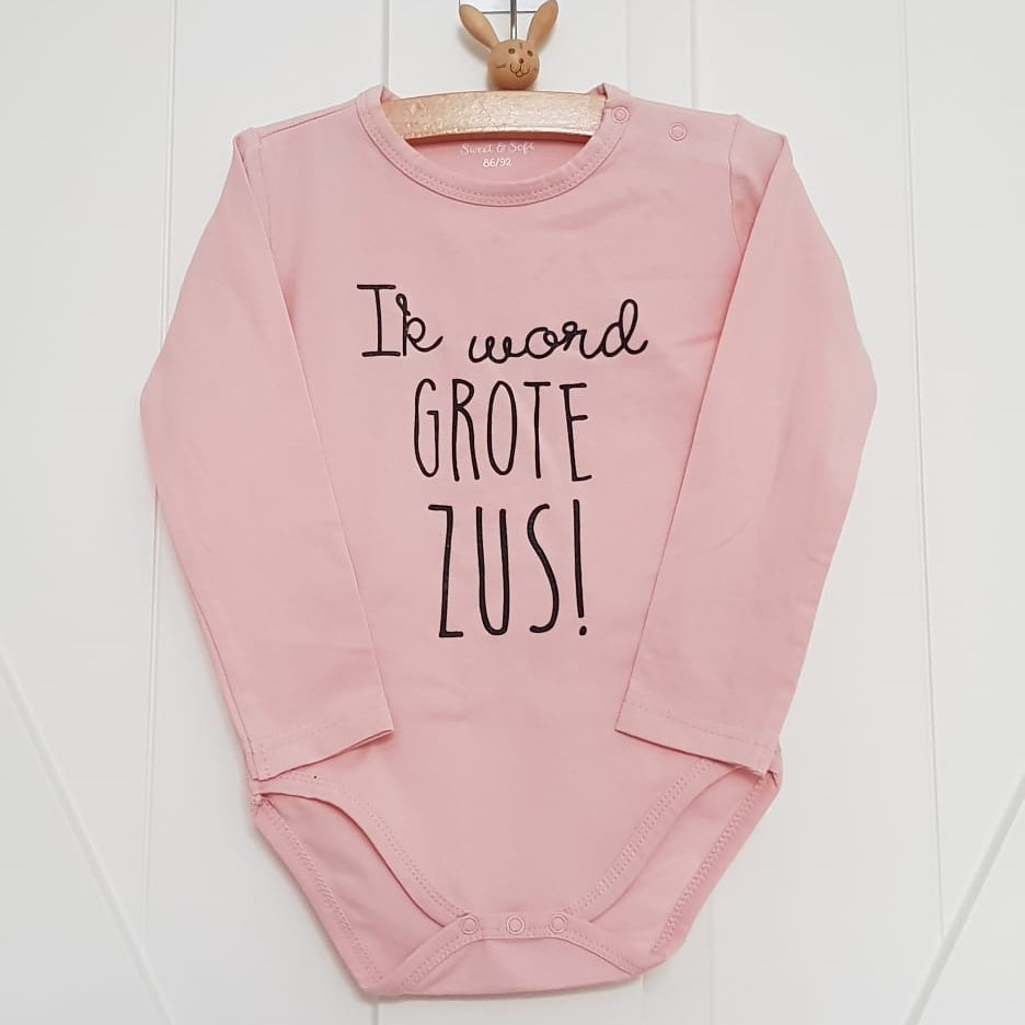 rompertje met tekst - Ik word grote zus